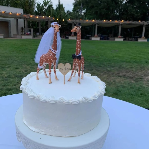 Giraffe Cake Topper, Giraffe Wedding Cake Topper, Animal Cake Topper ...