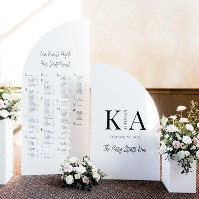 Arch Seating Chart Large Wedding Seating Chart Arched Panel With Easel ...