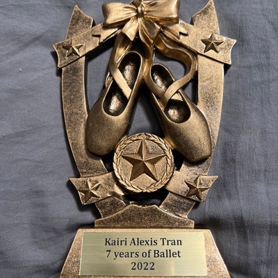 Ballet 3D Gold Sports Stars Award Engraved Ballerina Trophy - Etsy
