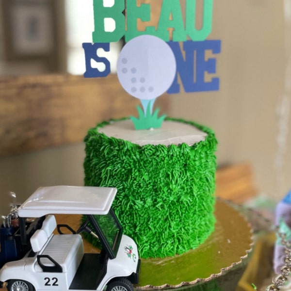 Golf First Birthday Cake Topper. Hole in One Party. Golf Party Cake ...