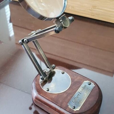 Personalized Brass Magnifying Glass With Stand Letter Opener Marine ...