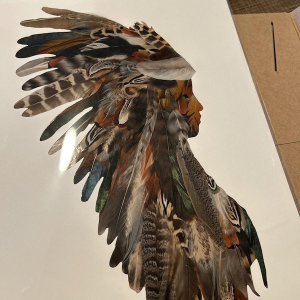 Native American Art, Native American Decor, Unique Feather Wall Art ...