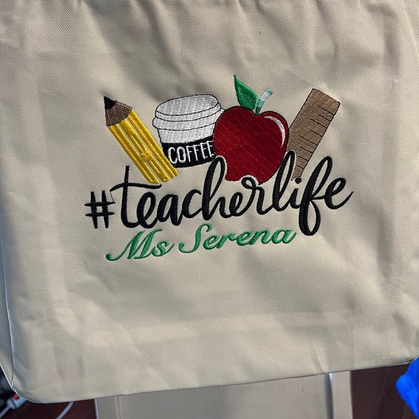 Teacher Life Embroidery Design: Back to School (instant Download) - Etsy