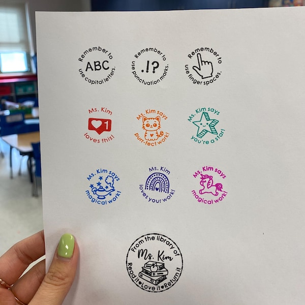 Personalized Teacher Checklist Stamp, Teacher Writing Checklist Stamp ...