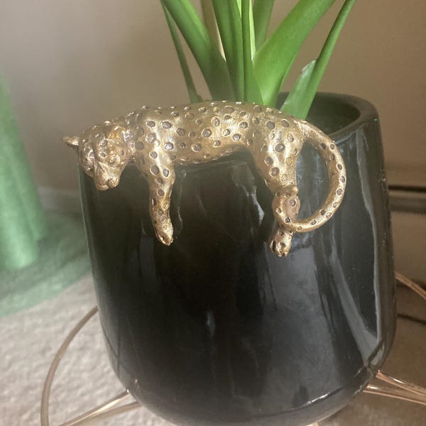 Gold Leopard Pot Hanger - Etsy