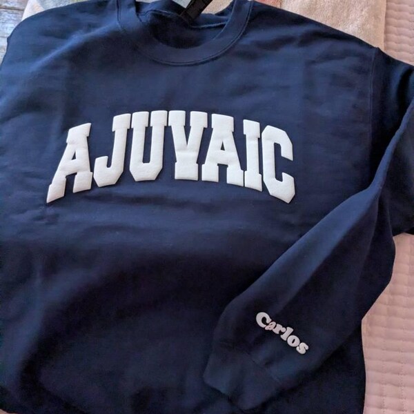 Custom Puff Embossed Sweatshirt - Personalized Raised Text Hoodie ...