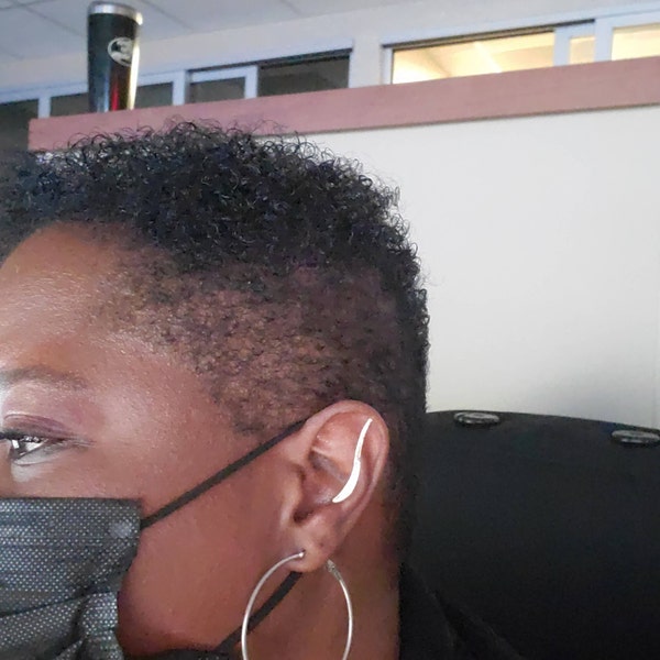 Hammered Wave • Ear Climber • Hammered Ear Climber • Minimalist Ear ...