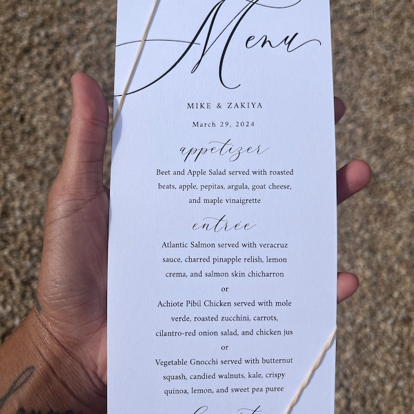 Elegant Minimal Wedding Menu Template Modern Wedding Menu Minimalist ...