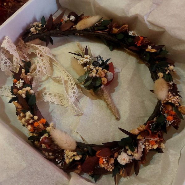 Rustic Wedding Buttonhole, Woodland Dried Boutonniere, Vintage or ...