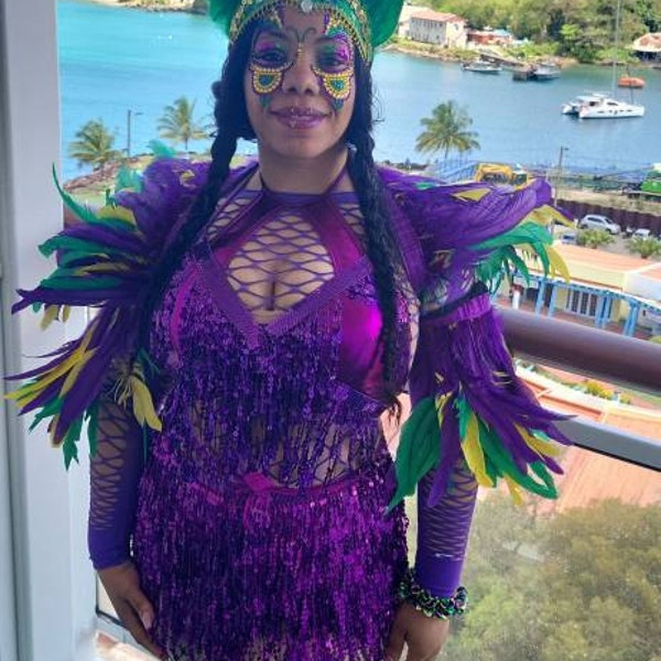 4ply Showgirl Feather Shawl Carnival Feather Scarf Stage Show Feather ...