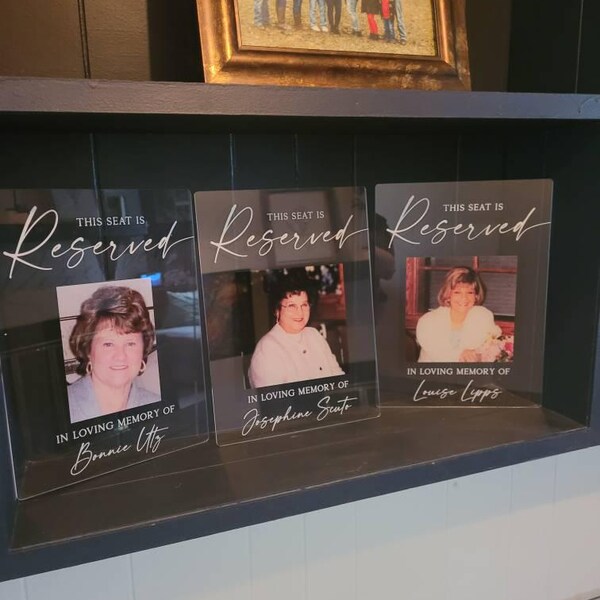 Reserved Memorial Sign, Personalized Memorial Plaque, in Loving Memory ...