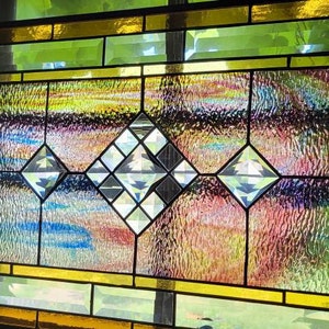 Clear Beveled Stained Glass Window Panel-made to Order 20.5x12.5 - Etsy