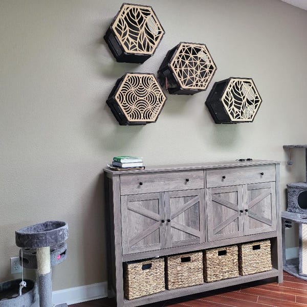 Hexagon Honeycomb Cat Shelves - Stylish Wall-mounted Furniture for Your ...