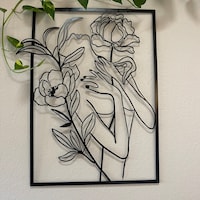 Gold Metal Line Art Female Face Gold Wall Art Gold Wall - Etsy Canada