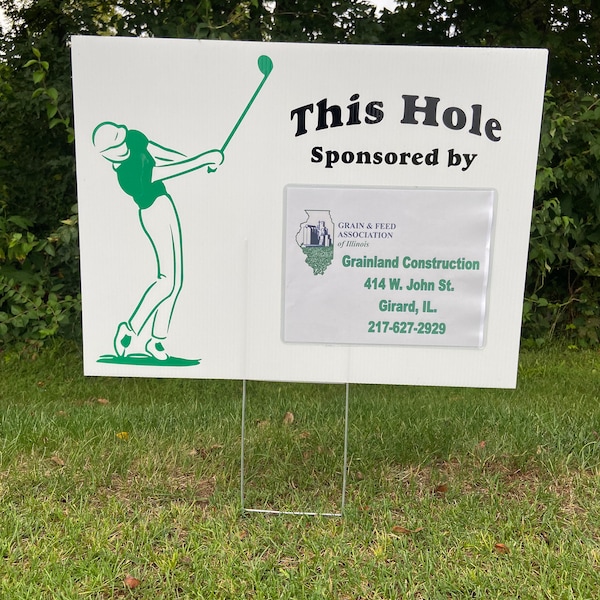 18” X 24” Golf Sponsor Signs With Clear Plastic Sleeves and Stakes and ...