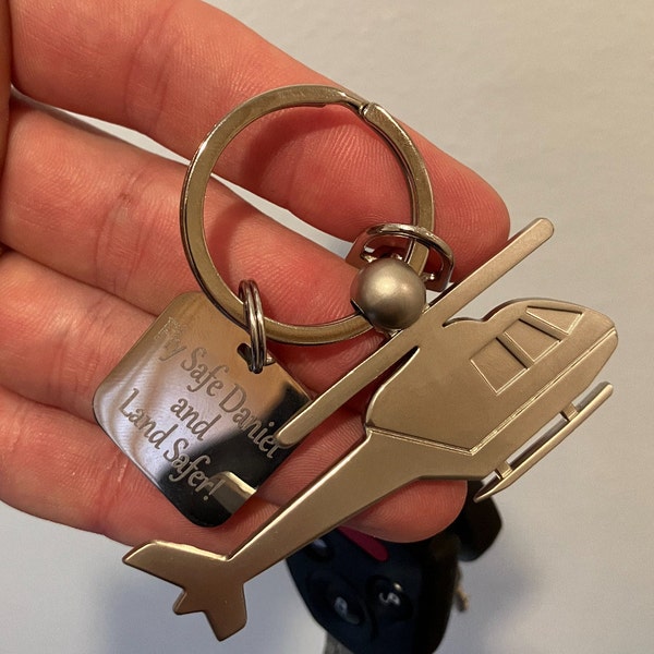 Personalized Helicopter Keychain: Fly Safe Pilot Gift - Etsy