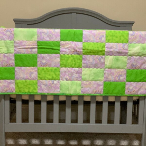 Blue Gray Rectangles Baby Quilt - Etsy