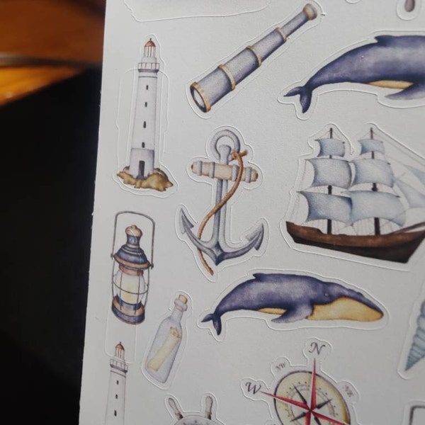 Watercolour Nautical Planner Sticker Sheet | Decorative Stickers ...