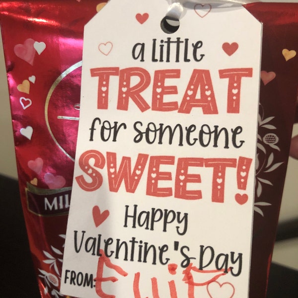 Valentine's Day Tag, Sweet Treat, Valentine Gift Label, Kids School ...