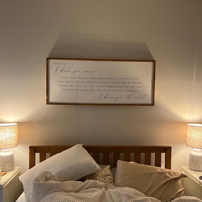 Master Bedroom Sign, Bedroom Wall Decor Over the Bed, I Love You More I ...
