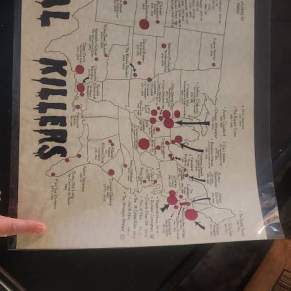 American Serial Killers Map - Etsy