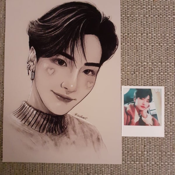 Seonghwa - ATEEZ - A5/A4 Print - 에이티즈 - Fan Art- Drawing - Etsy