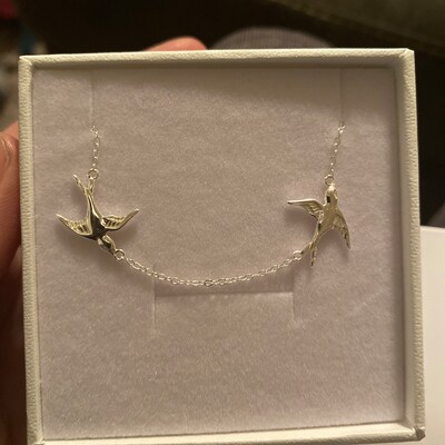 Small Bird Necklace, Tiny Bird Necklace, Dainty Bird Necklace, Petite ...