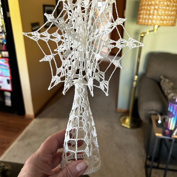3D Snowflake Crochet Unique Handmade Christmas Tree Topper - Etsy