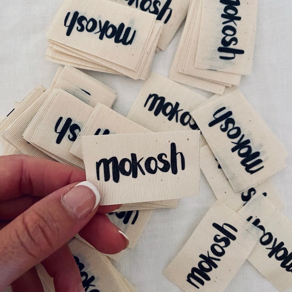 1000pcs Custom Cotton Labels Vintage Purple Color,fabric Cotton Labels ...