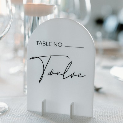 Acrylic Arch Table Number Script Font Wedding Decor - Etsy