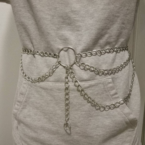 Waist and Hips Belt in Silver Color Chain and O Ring, Handmade - Etsy