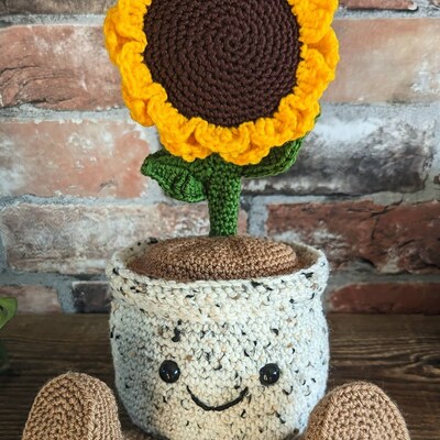 Crochet Sunflower in a Pot PATTERN Amigurumi Crochet - Etsy
