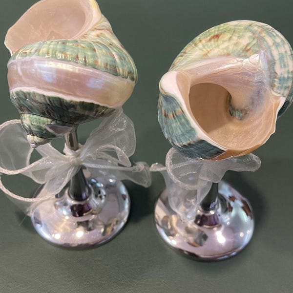 Seashell Wine Glasses, Shell Martini Glasses, Wedding Bridesmaid Gift ...