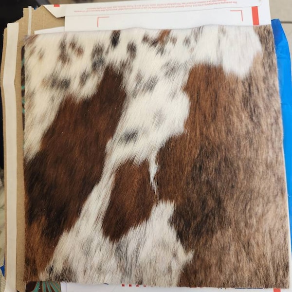 Tricolor Cowhide PRE CUT Pieces, Hair on Hide Cowhide Leather, Custom ...