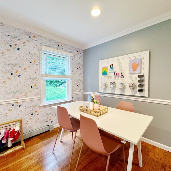 Spots Neutral Peel and Stick Wallpaper, Hand Painted Wallpaper ...
