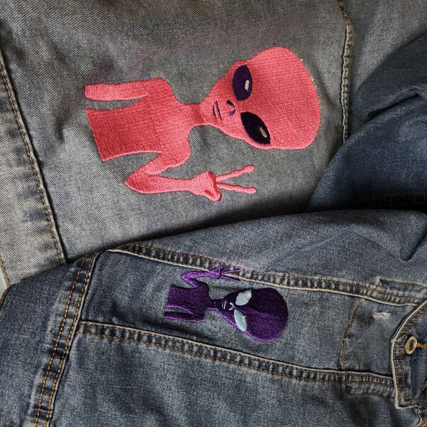 Alien Embroidery Design. Mini Alien. Machine Embroidery Design. Alien ...