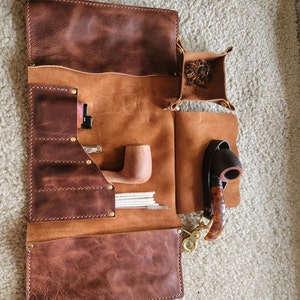 Leather Pipe Bag Leather Tobacco Pouch Leather Smoking Pipe | Etsy