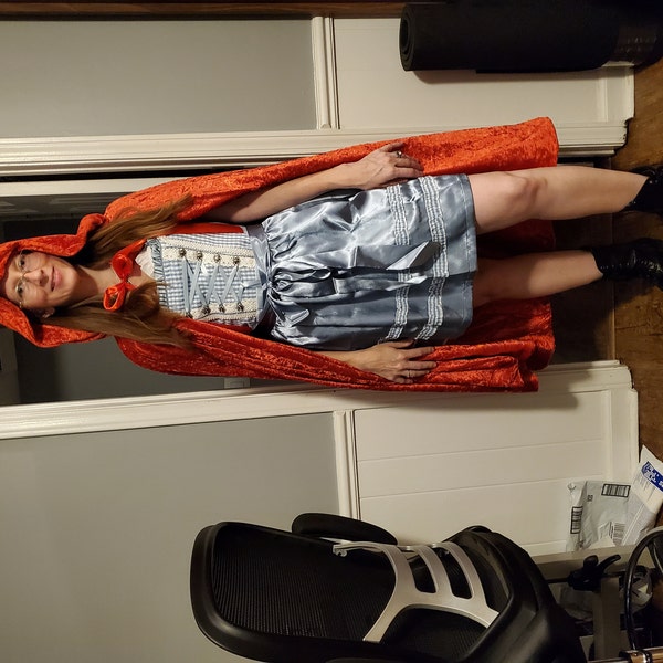 Little Red Riding Hood Cloak | Red Hooded Cloak With Ribbon Tie | Red ...