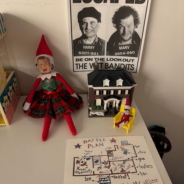 Elf Home Alone Printed, Christmas Scenes - Etsy