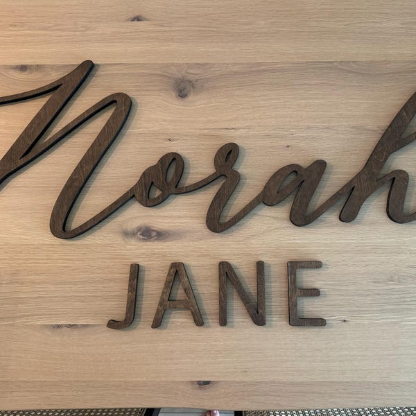 Freestanding Wooden Name Sign for Nursery 3D Wooden Letter Name Sign ...