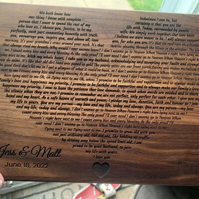 Wedding Song Lyrics Engraved, Wooden Anniversary Gift, First Dance ...
