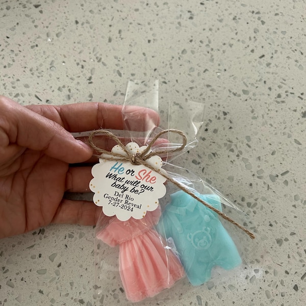 Gender Reveal Soap Favors - He or She Gender Neutral Baby Shower Gift ...