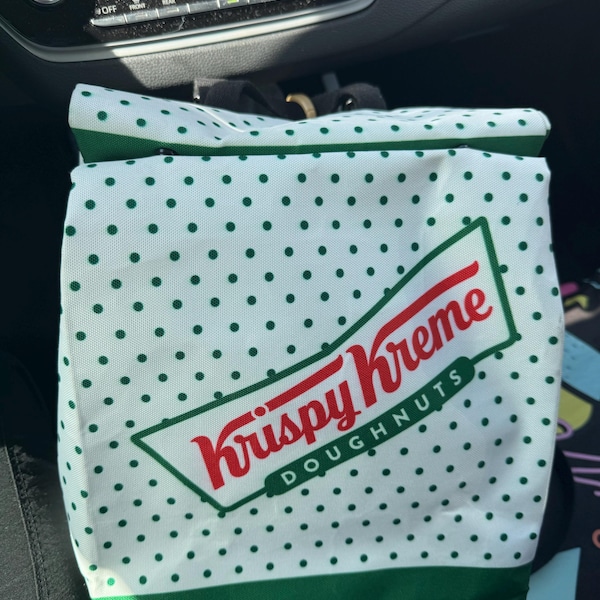Quirky KRISPY KREME DOUGHNUT Backpack and Sling Crossbody Bag for Man ...