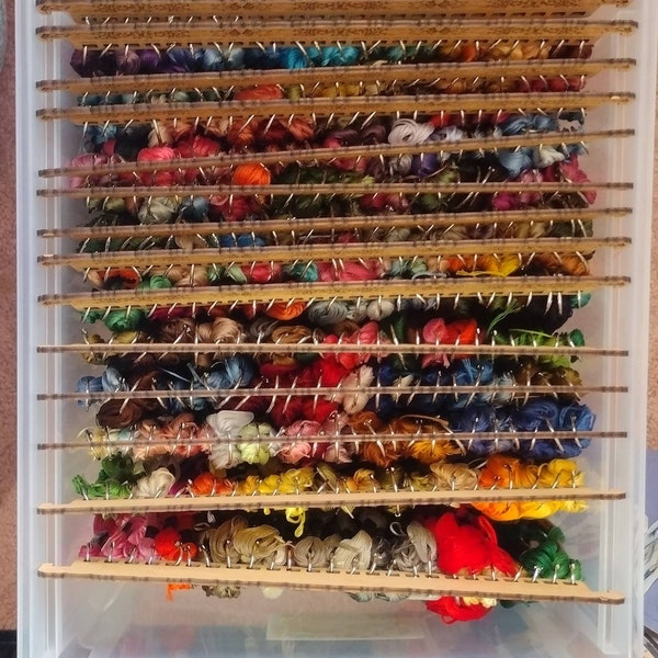 Wooden Hanging File Thread Organizer - Thread Organizer, for 508 DMC ...