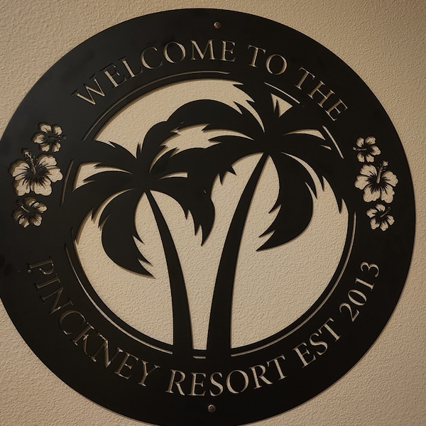 Personalized Tropical Patio or Pool Sign, Custom Tropical Sign - Etsy