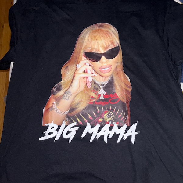 Latto - Big Mama Graphic T-shirt - Female Rapper Phone Grill Design Tee ...