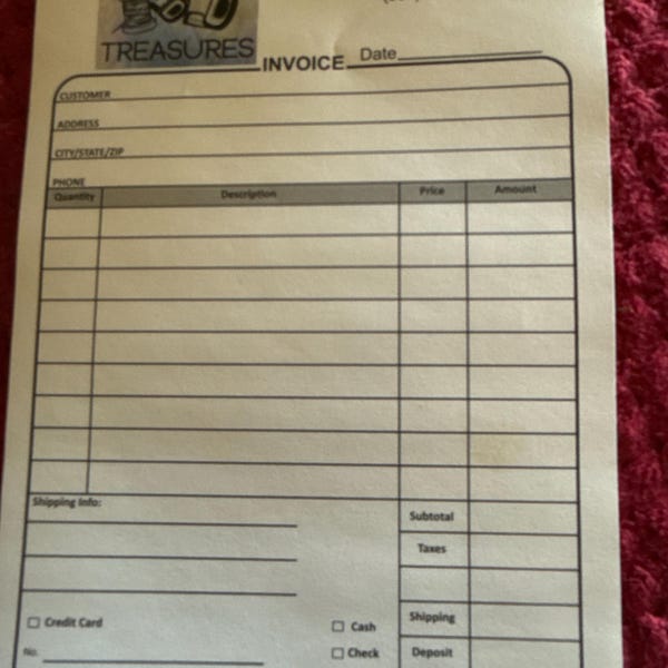 Custom 2-part Invoice Form 8.5 X 5.5 Inches - NCR 2-part Personalized ...
