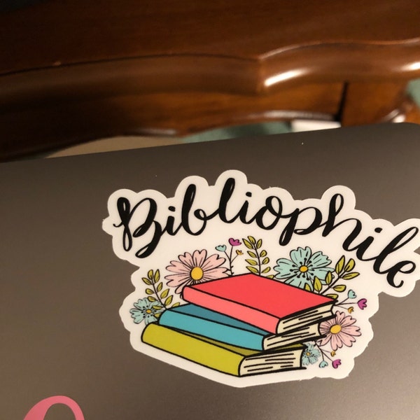 Bibliophile Book Stack Vinyl Sticker, Bookish Vinyl Decal, Hand ...