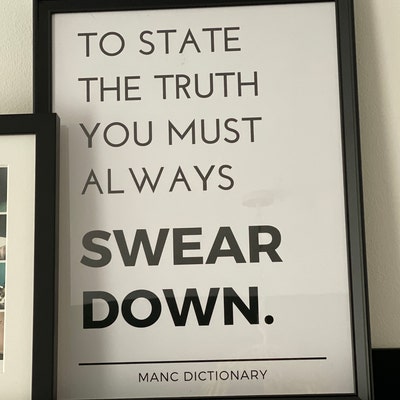 Manchester Quote Phrase Dictionary Print Poster in A1 A2 A3 - Etsy UK