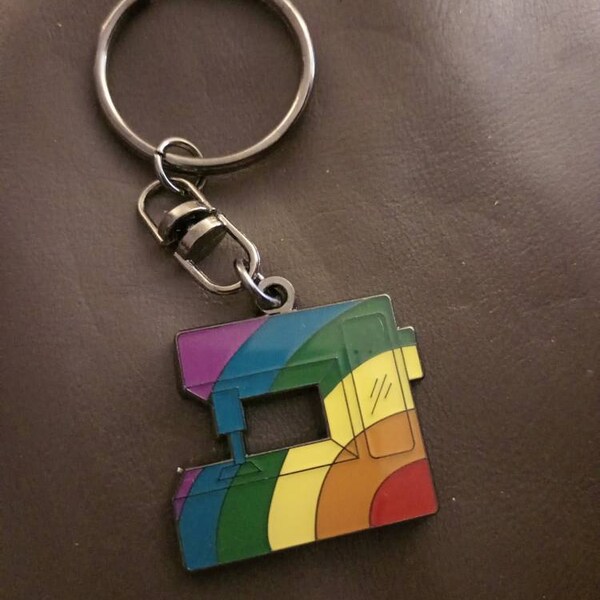 Rainbow Sewing Machine Enamel Pin Badge - Etsy
